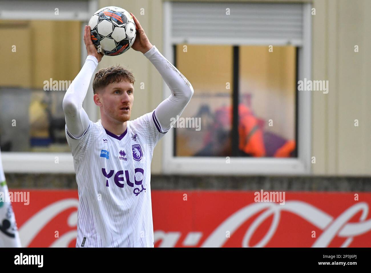 Beerschot's Leo Seydoux pictured in action during a soccer match ...