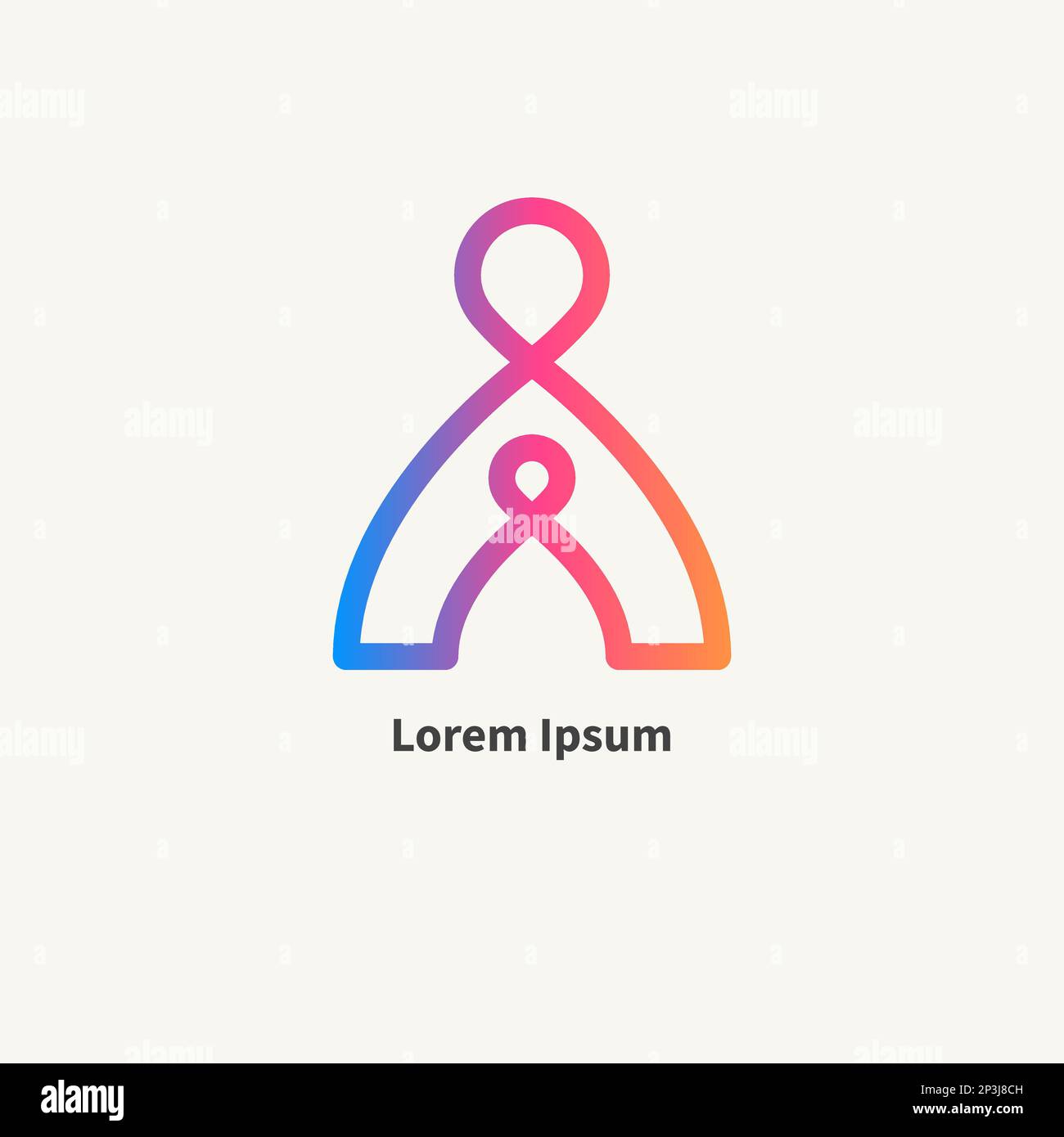 Mother and child minimal logo, abstract family icon. Parent and baby ...