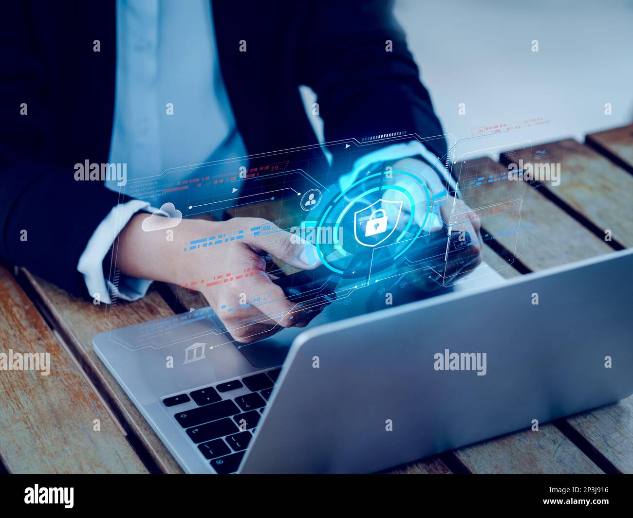 Cybersecurity, secure data technology on mobile phone device with ...
