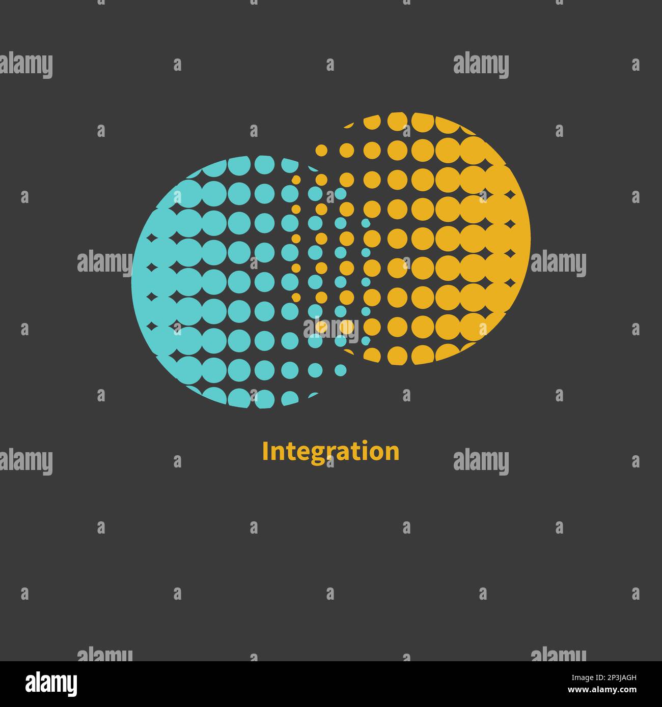 Integration, interaction sign. Round business concept. Interact logo ...