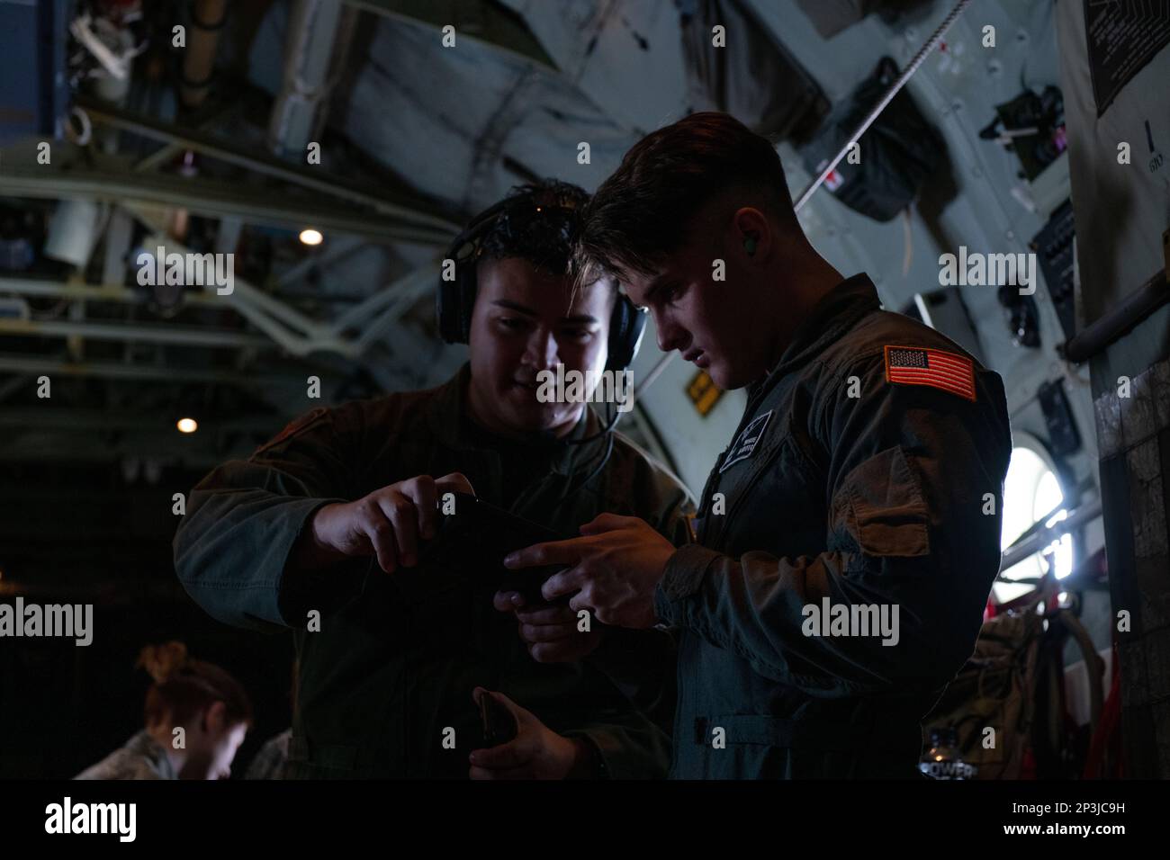 A loadmaster assigned to the 1st Special Operations Squadron shows the ...