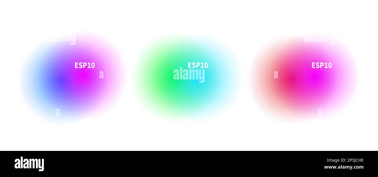 Set of blurred color spots. Blurry futuristic frame, border Stock ...