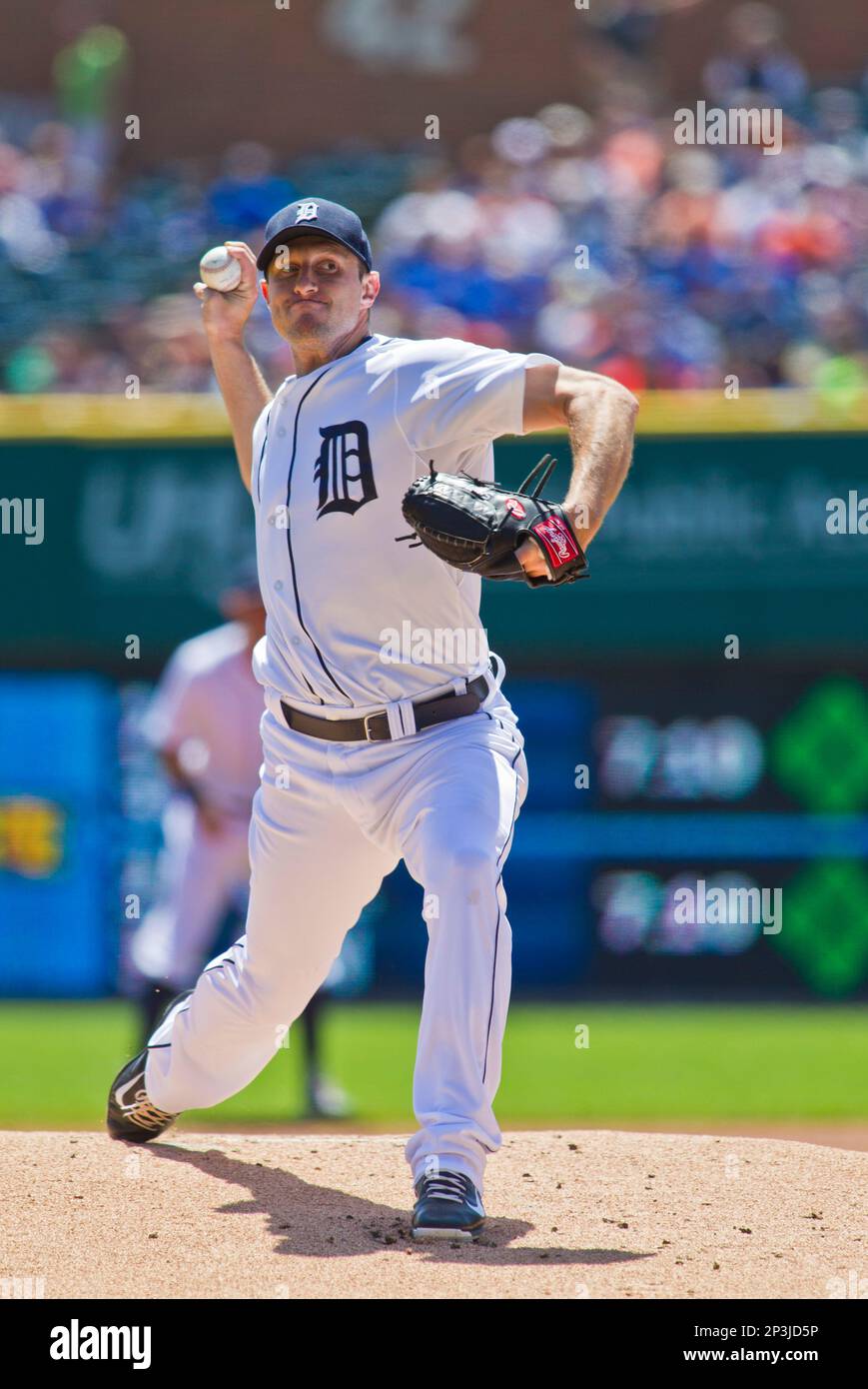 10 May 2014: Detroit Tigers pitcher Max Scherzer (37) throws a pitch ...