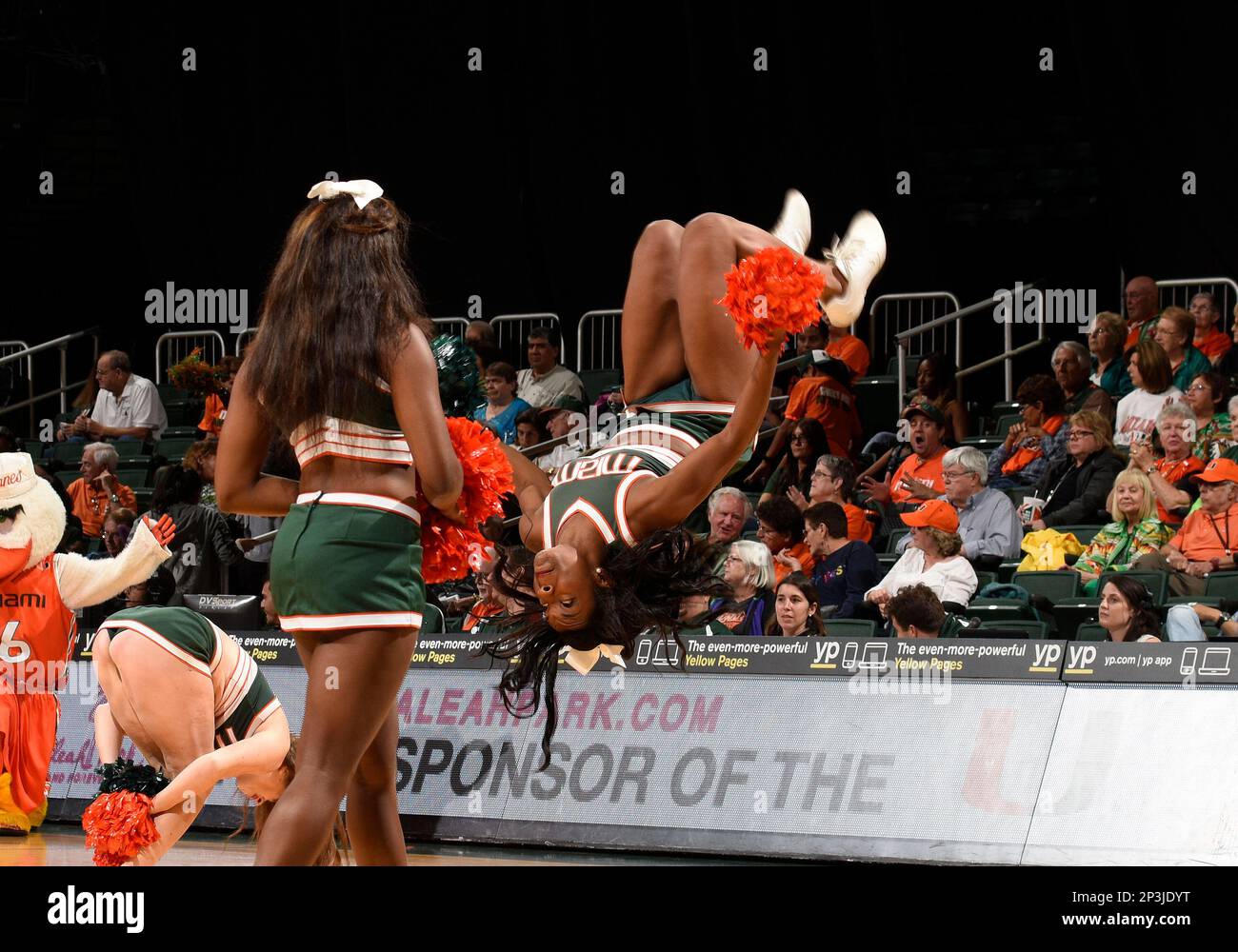 21 January 2015: University of Miami cheerleaders perform during the ...