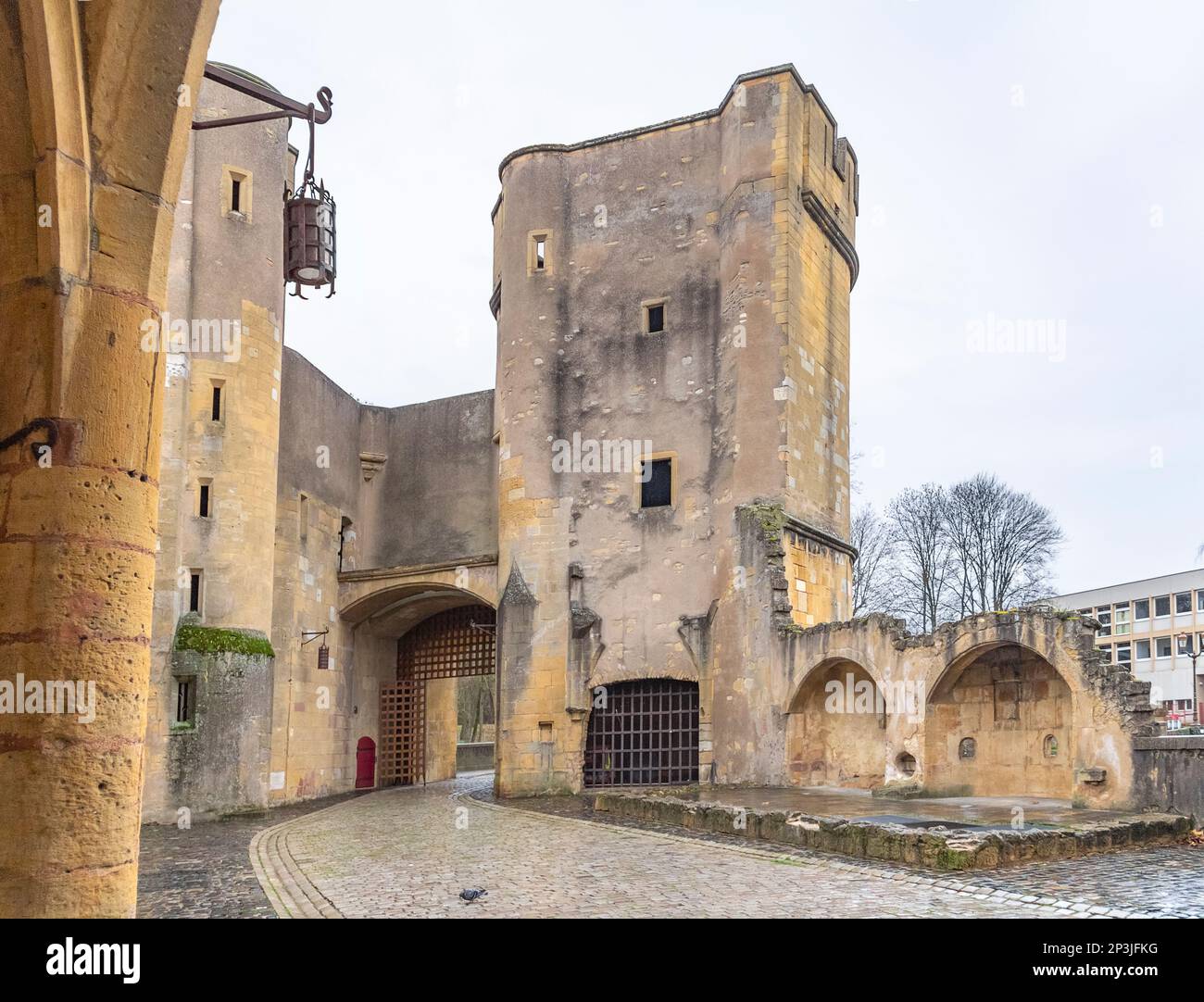 Scenery inside the bridge castle and city gate named Germans Gate in ...