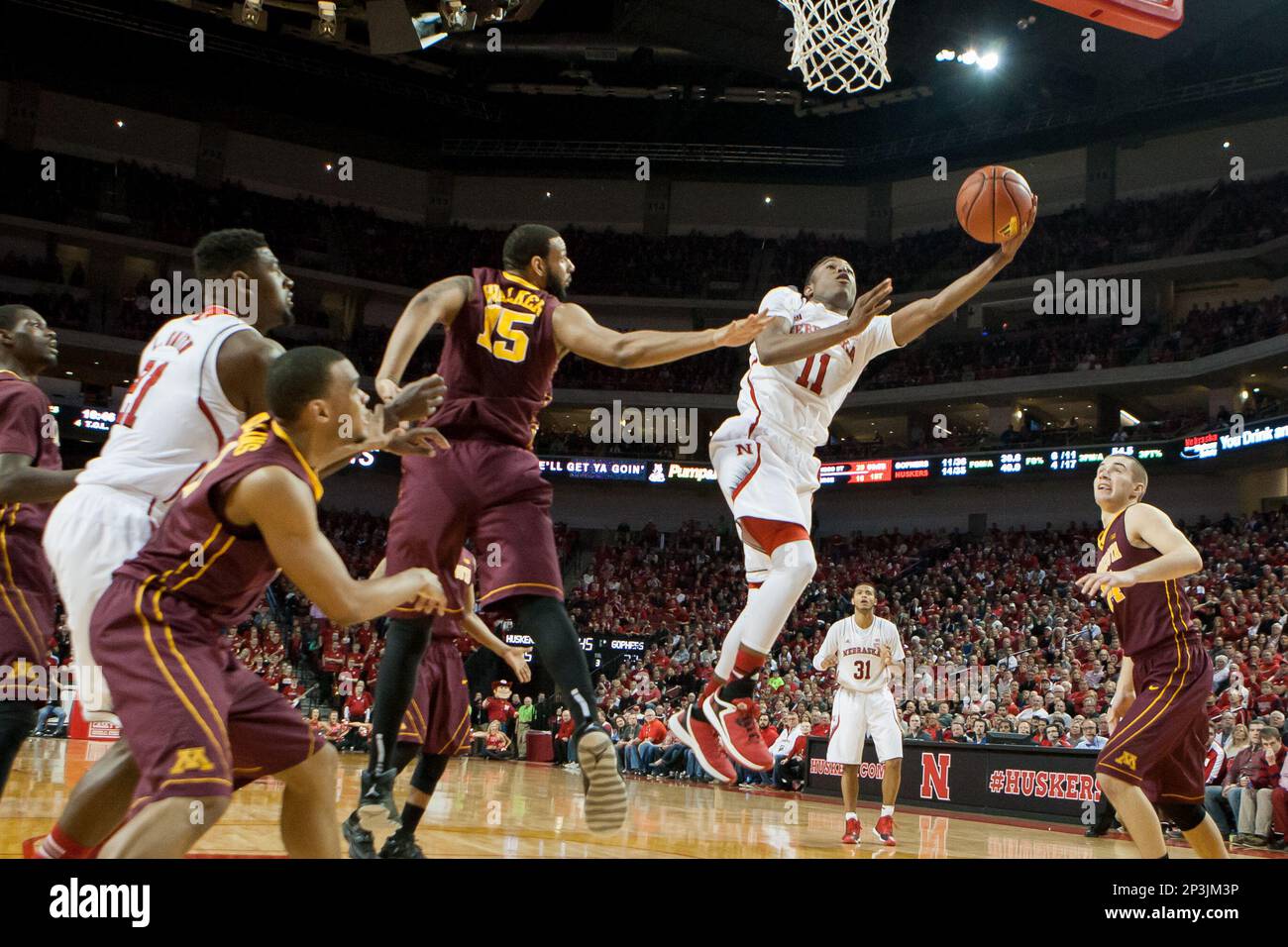 January 20, 2015: Tarin Smith #11 of the Nebraska Cornhuskers makes a ...