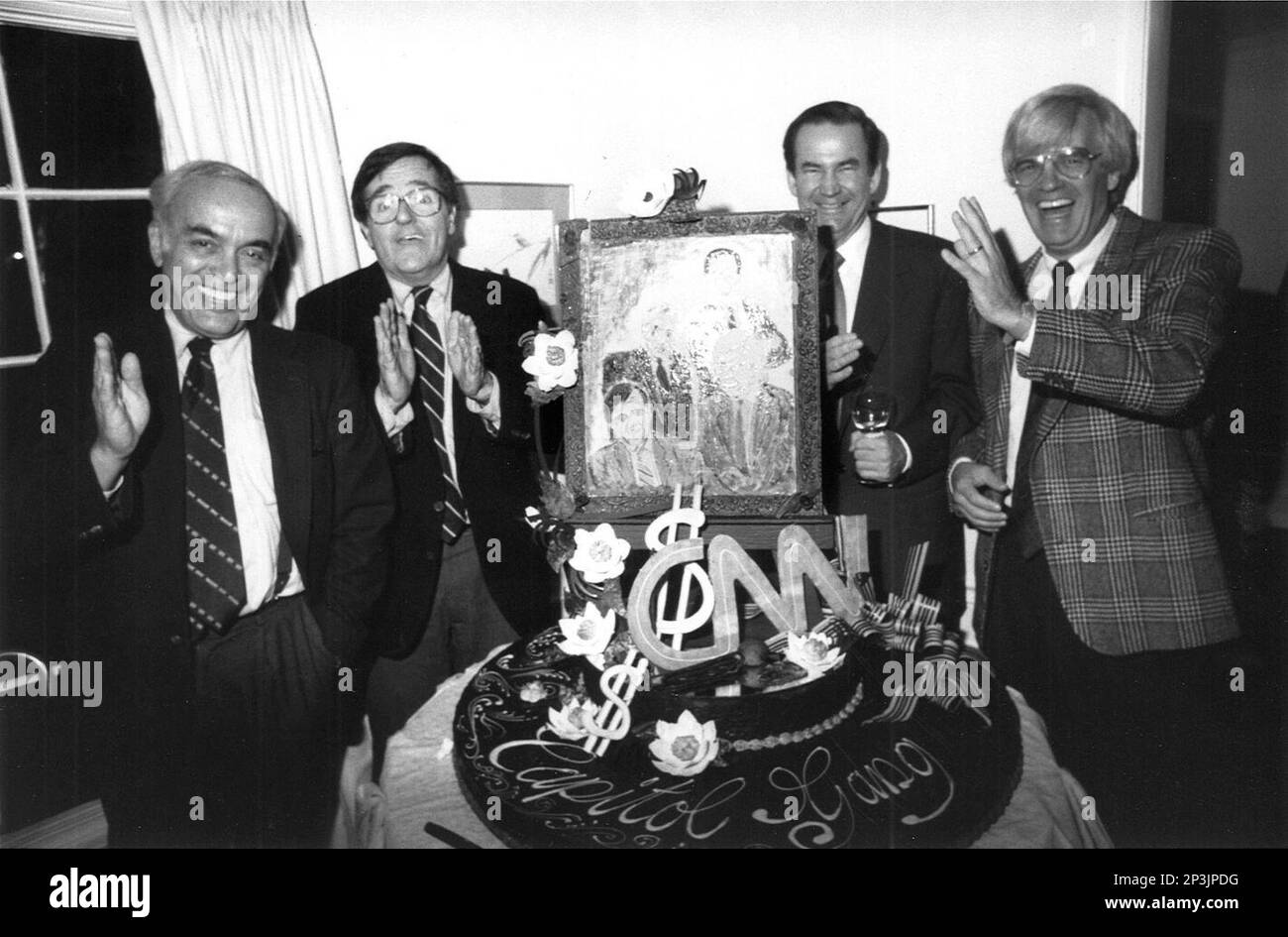 UNITED STATES: CNN's "Capitol Gang" pose for a picture. From left ...