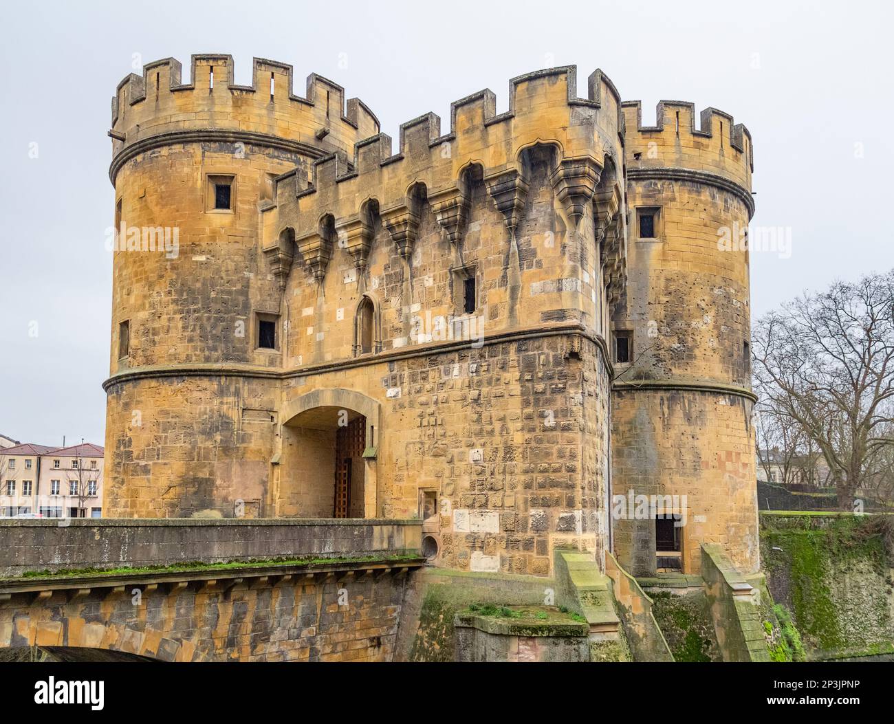 Bridge castle and city gate named Germans Gate in Metz, a city in the ...