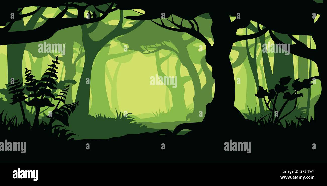 Dense wild forest landscape Stock Vector Images - Alamy