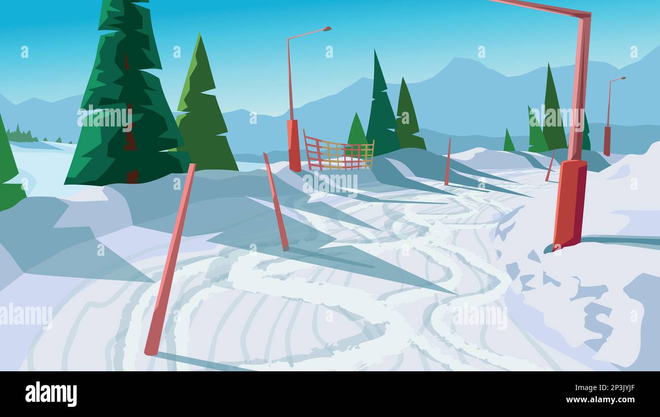 Landscape view ski snowboard Stock Vector Images - Alamy