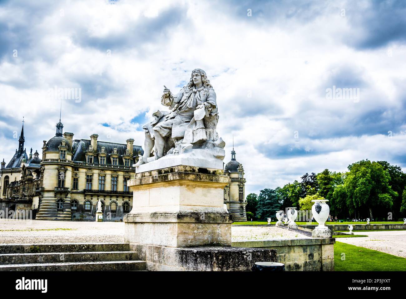 Statue de Moliere Chateau de Chantilly Stock Photo - Alamy