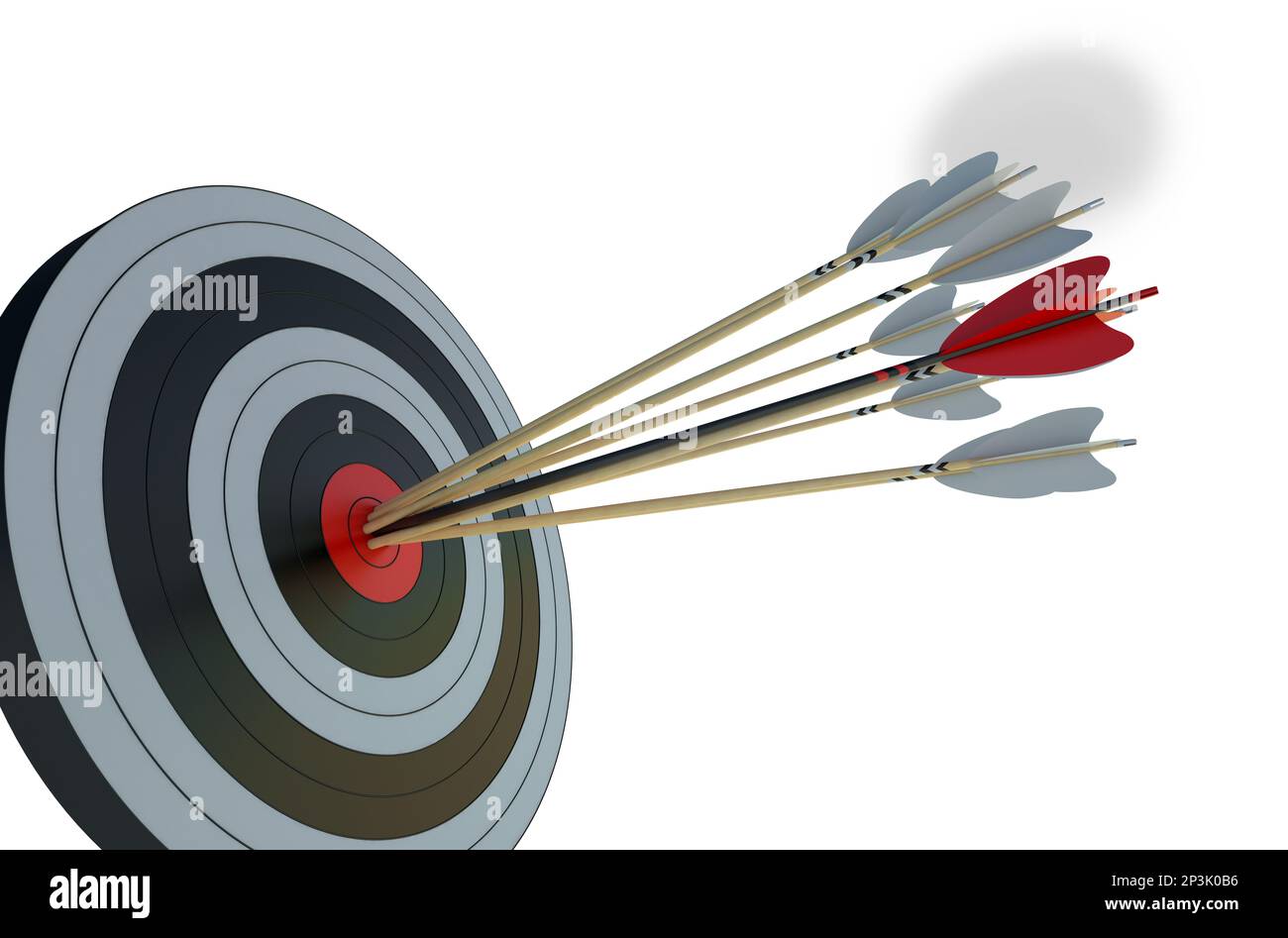 Target to hit, concept of aim for business success. 3d render Stock ...