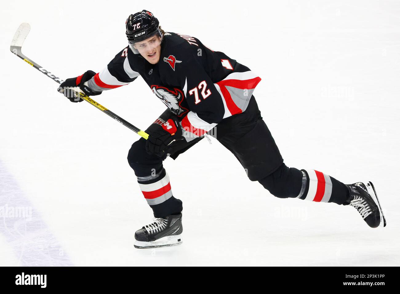 Buffalo Sabres center Tage Thompson (72) skates during the third period ...