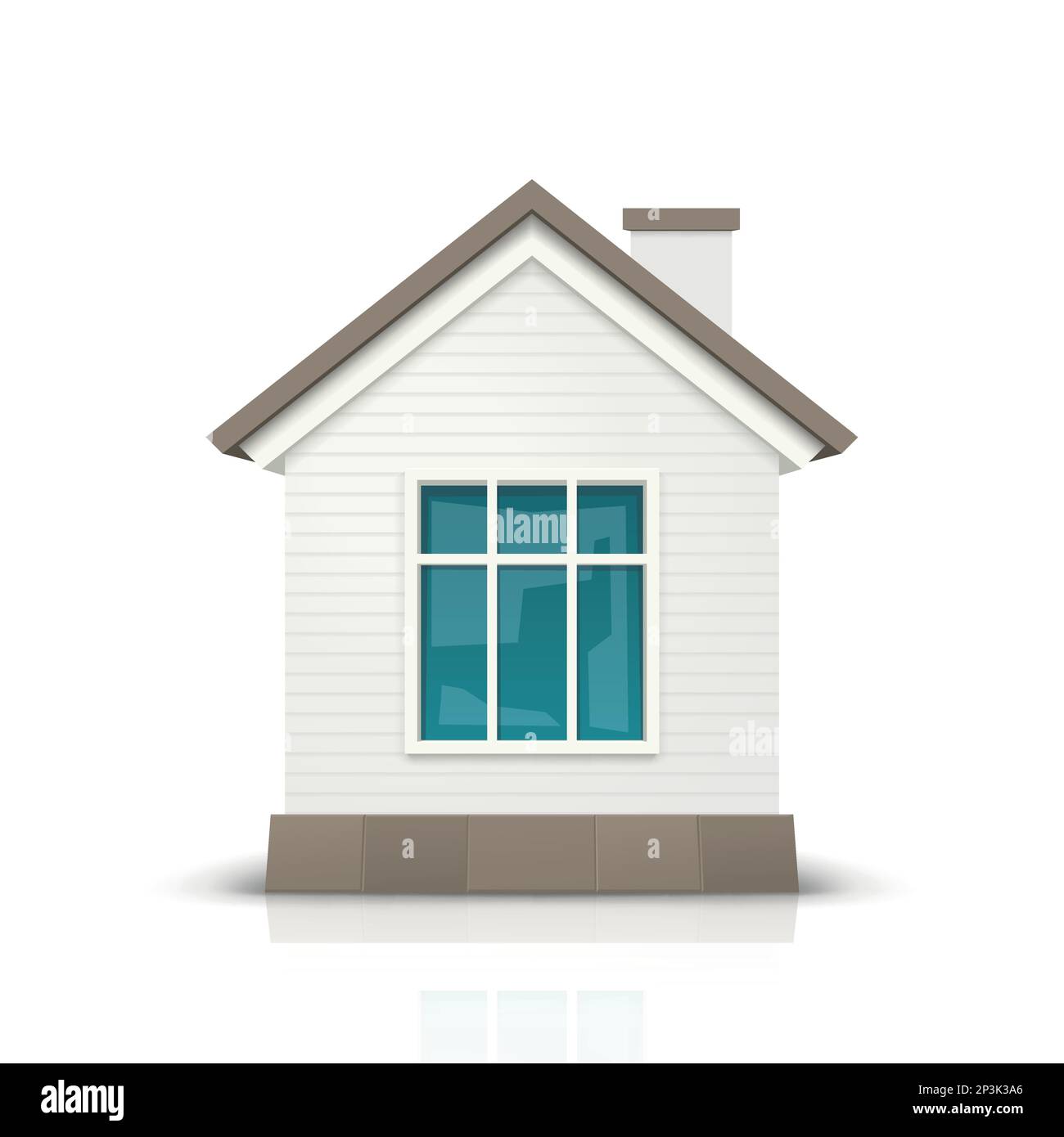 realistic small house front view on white Stock Vector Image & Art - Alamy