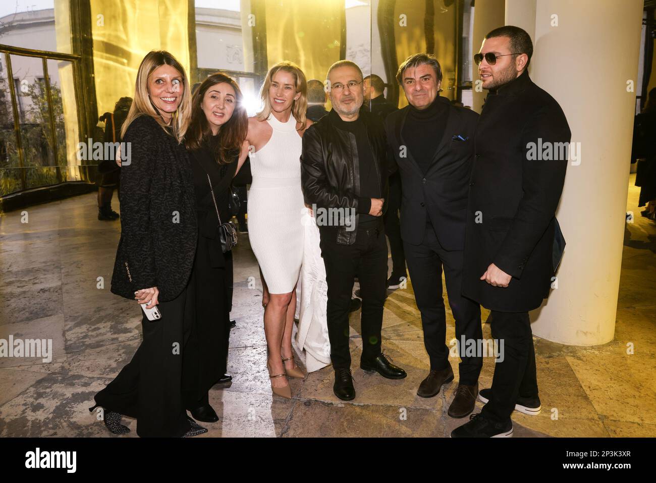 Rafif Safadi, Elie Saab, Elie Saab JR. and guests at the Elie Saab show ...