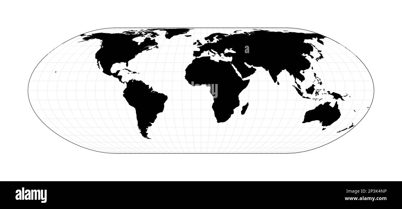 World Map With Latitude Lines Nell Hammer Projection Plain World Geographical Map With