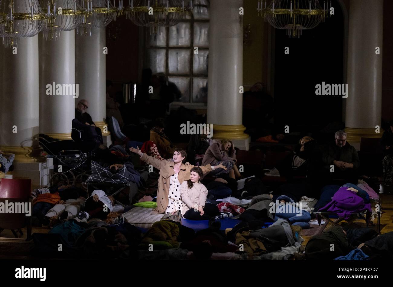 Munich, Germany. 02nd Mar, 2023. Olga Kulchynska (l, as Natasha Rostova ...