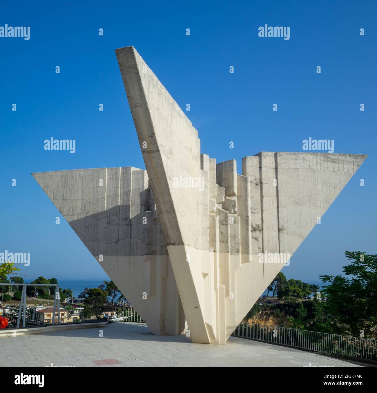 Brutalist art monument in Ulcinj Stock Photo - Alamy