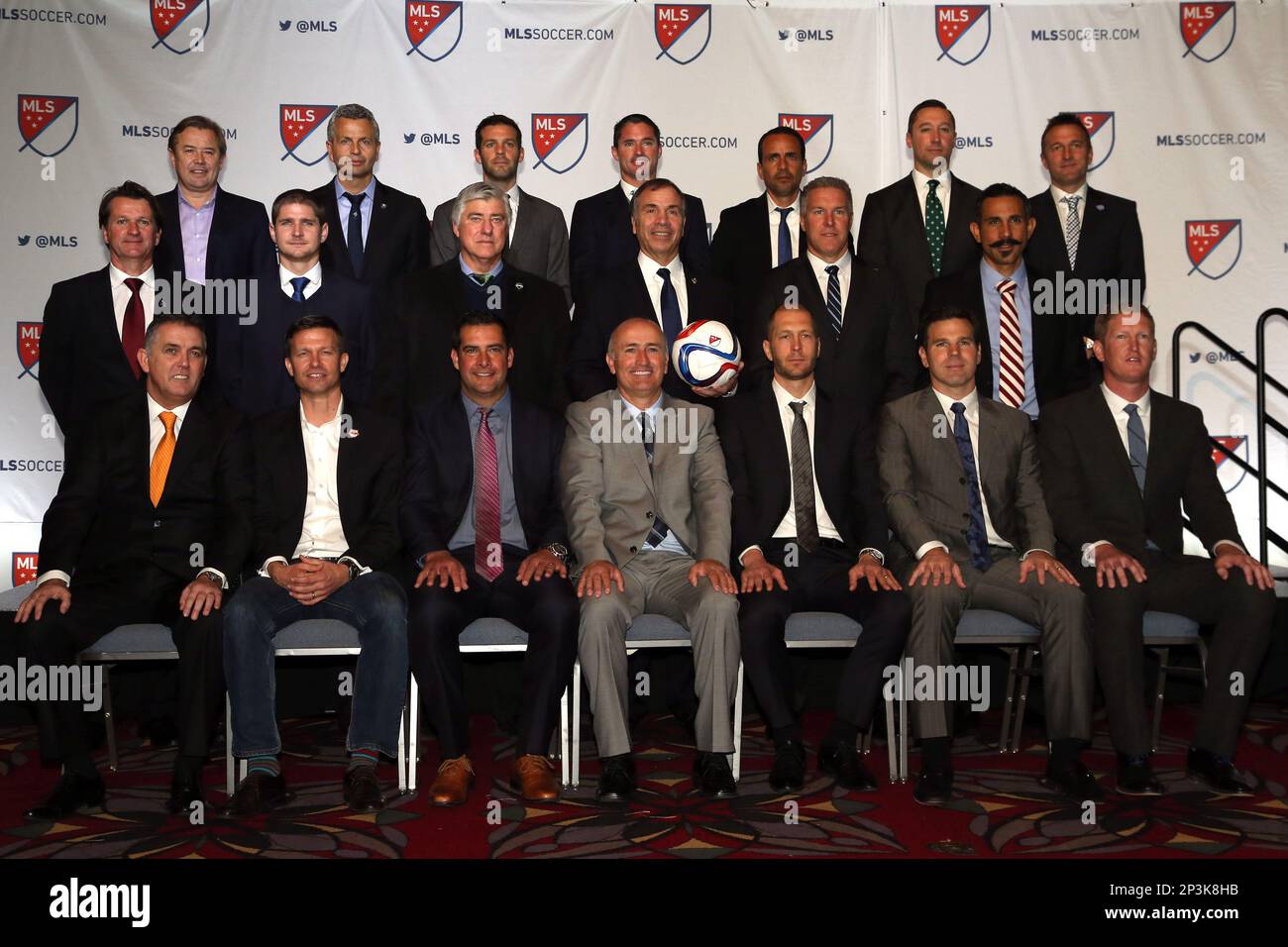 15 January 2015: The 20 MLS head coaches posted for a group photo ...