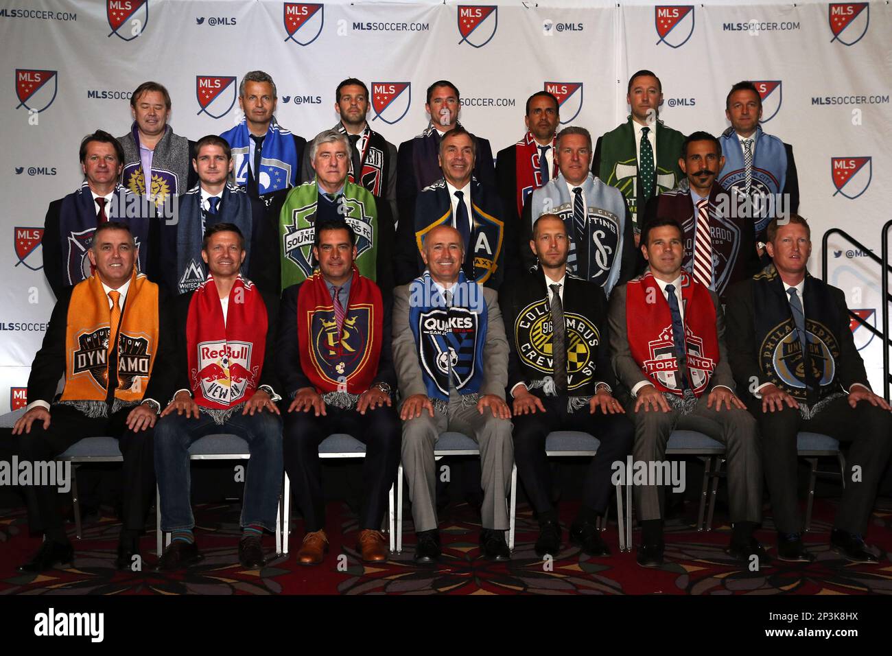 15 January 2015: The 20 MLS head coaches posted for a group photo ...