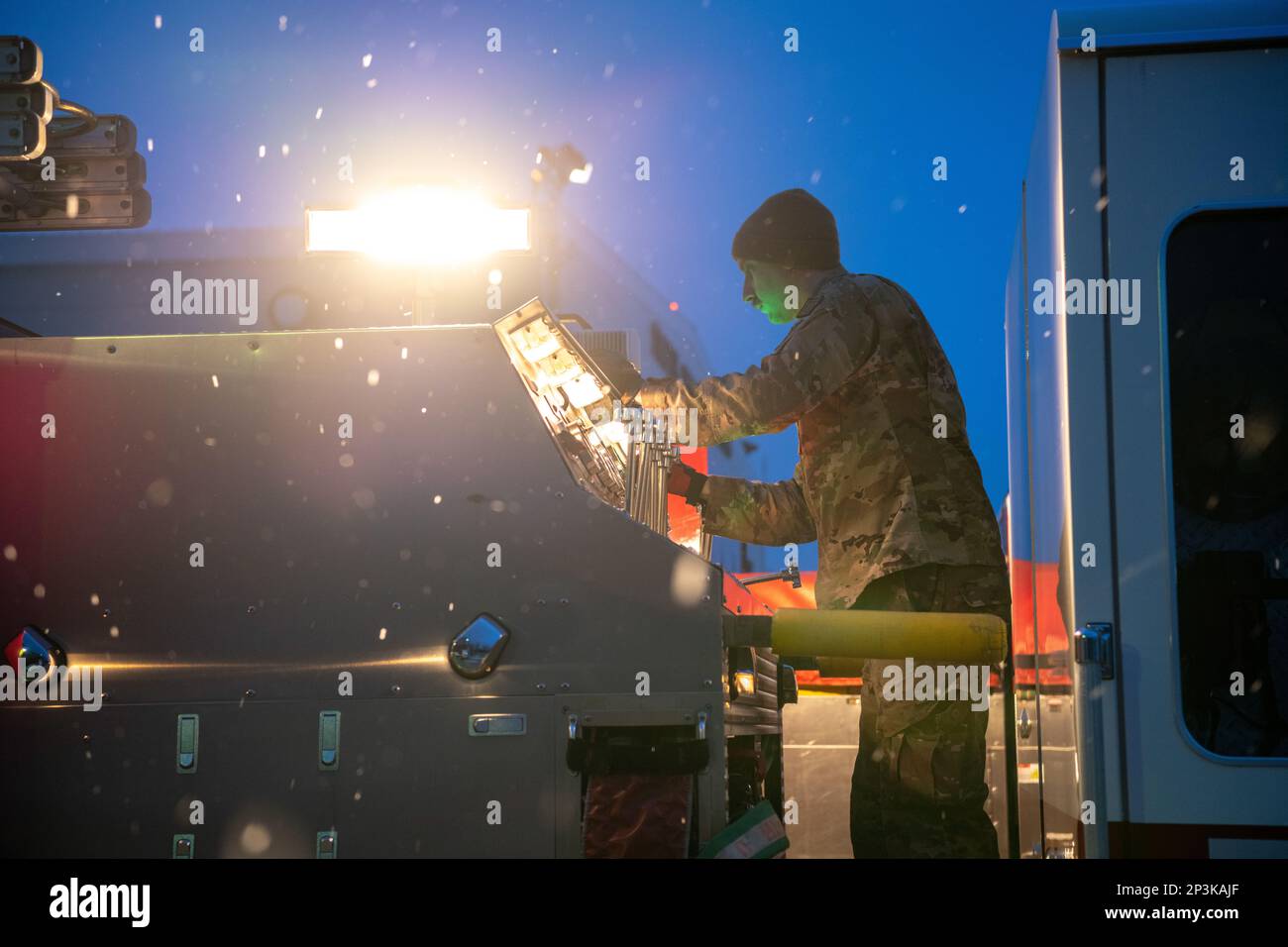 U.S. Air Force Master Sgt. Adam Ziehr, a firefighter assigned to the ...