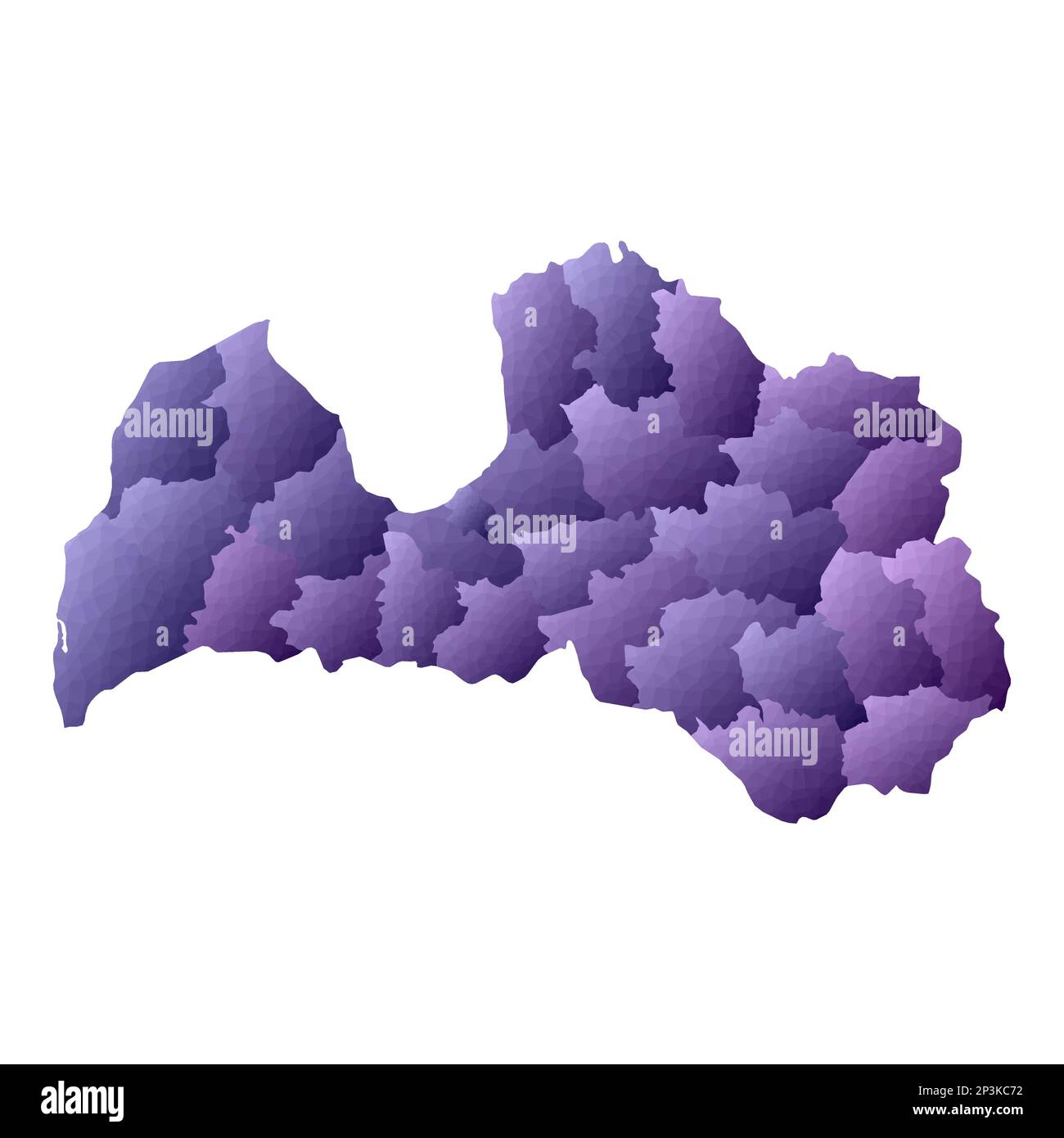 Latvia map. Geometric style country outline. Admirable violet vector ...