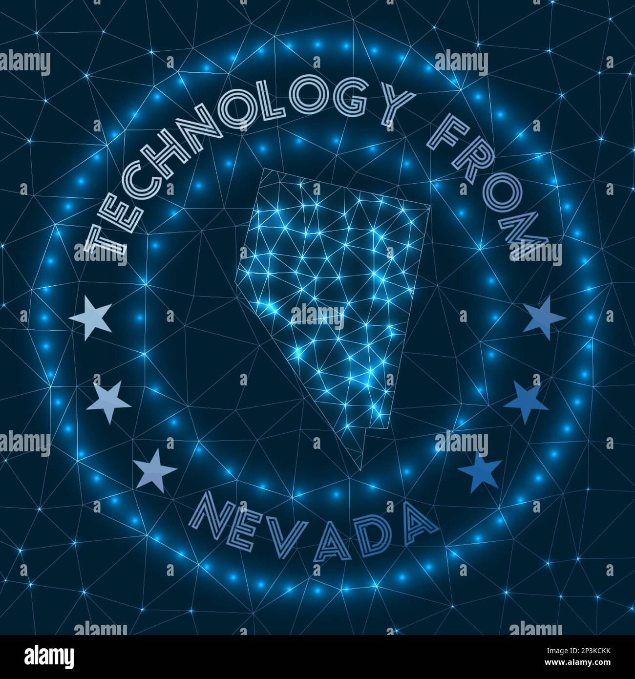 Technology From Nevada. Futuristic geometric badge of the US state ...