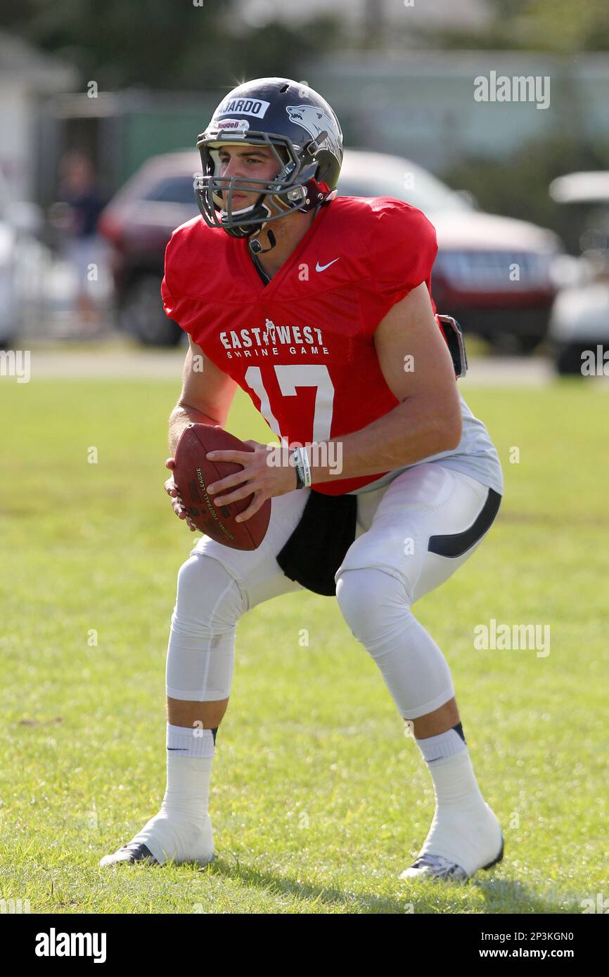 13 JAN 2015: Cody Fajardo (17) of Nevada during the East-West Shrine Game practice for the West ...