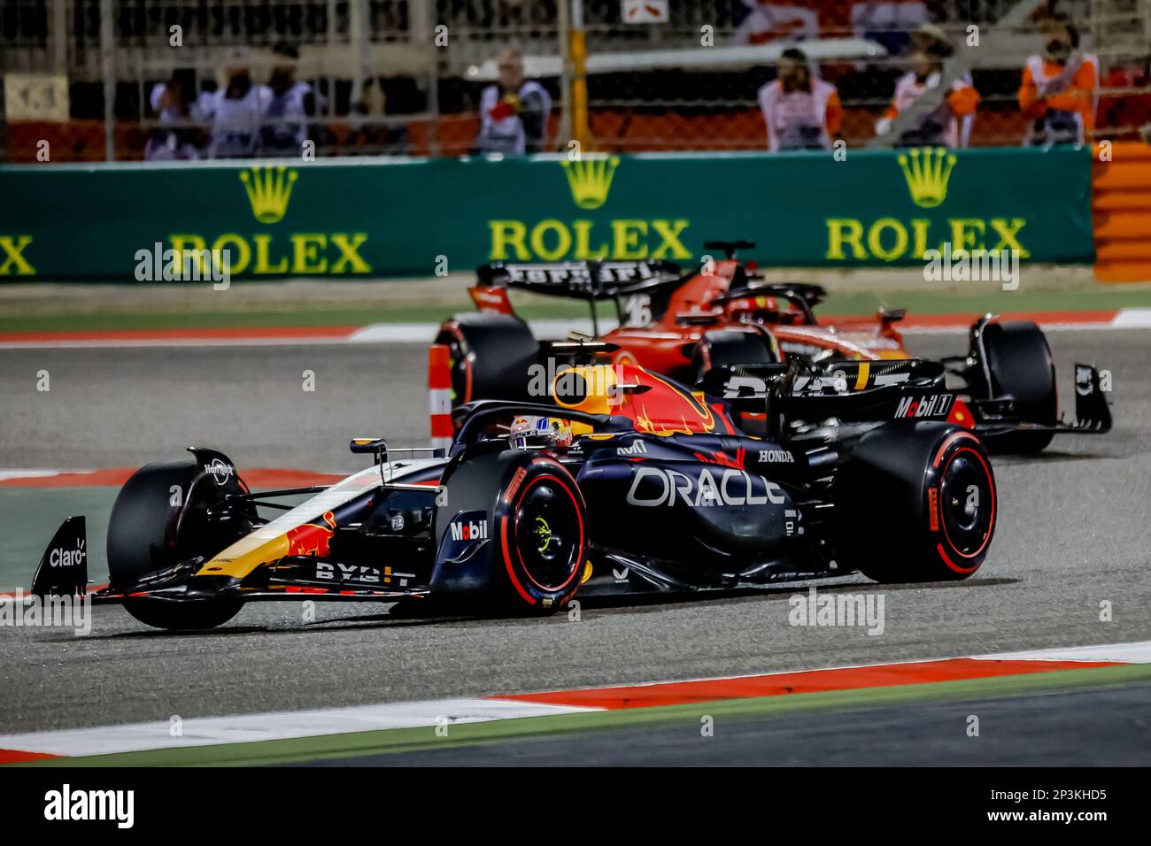 BAHRAIN - Max Verstappen (Red Bull Racing) and Charles Leclerc (Ferrari ...