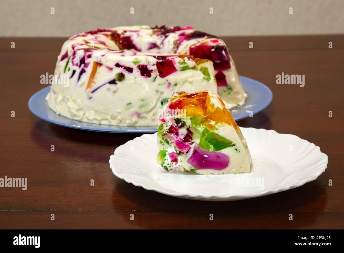 Traditional marbled gelatin, typical Brazilian Christmas dessert Stock ...