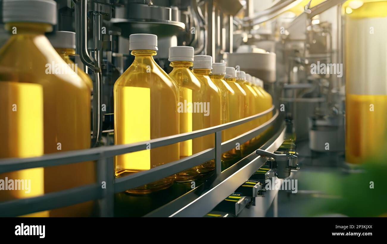 Automated sunflower oil filling hi-res stock photography and images - Alamy