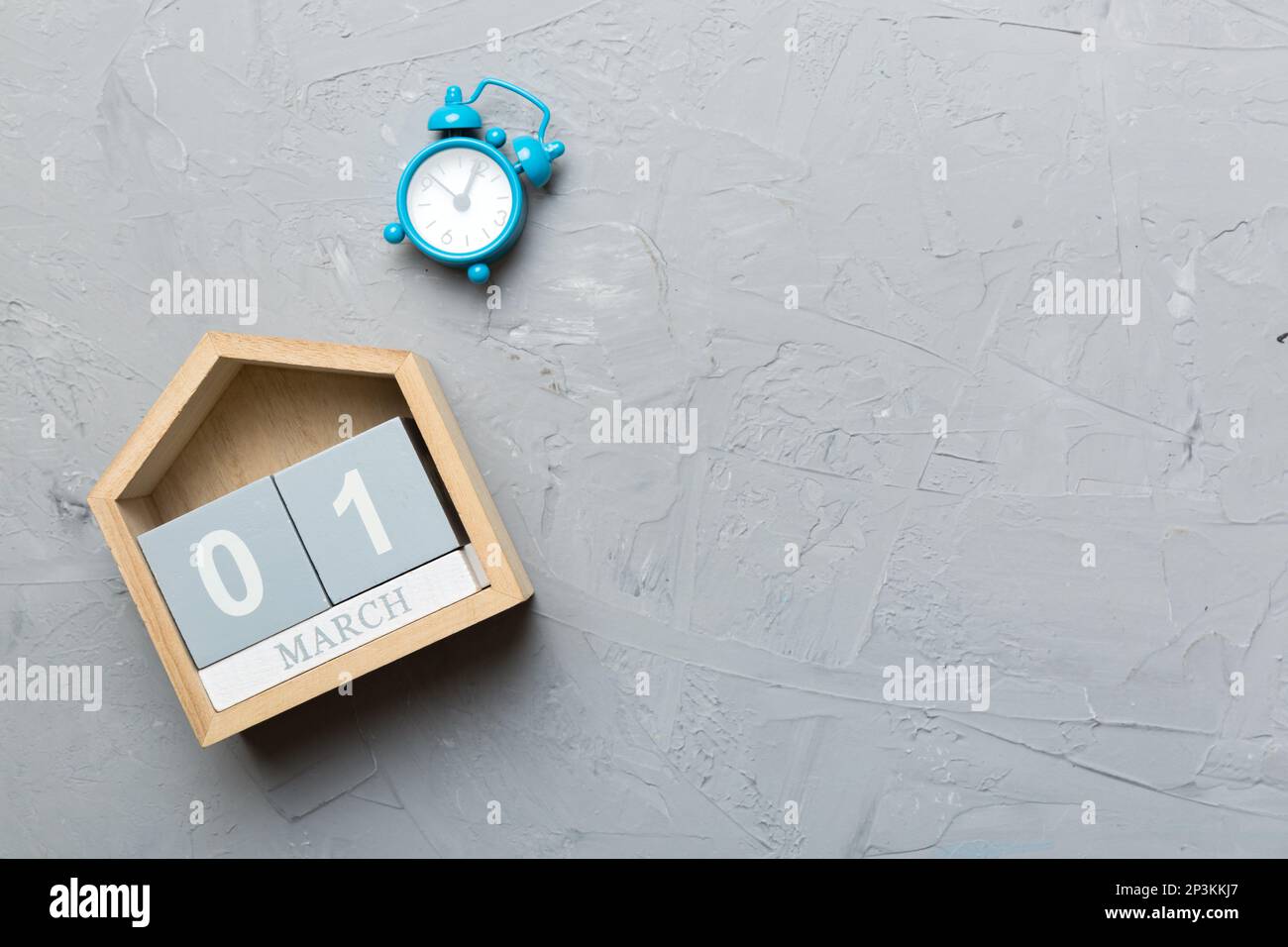 March 1st. Image of March 1 wooden block calendar on colored background ...
