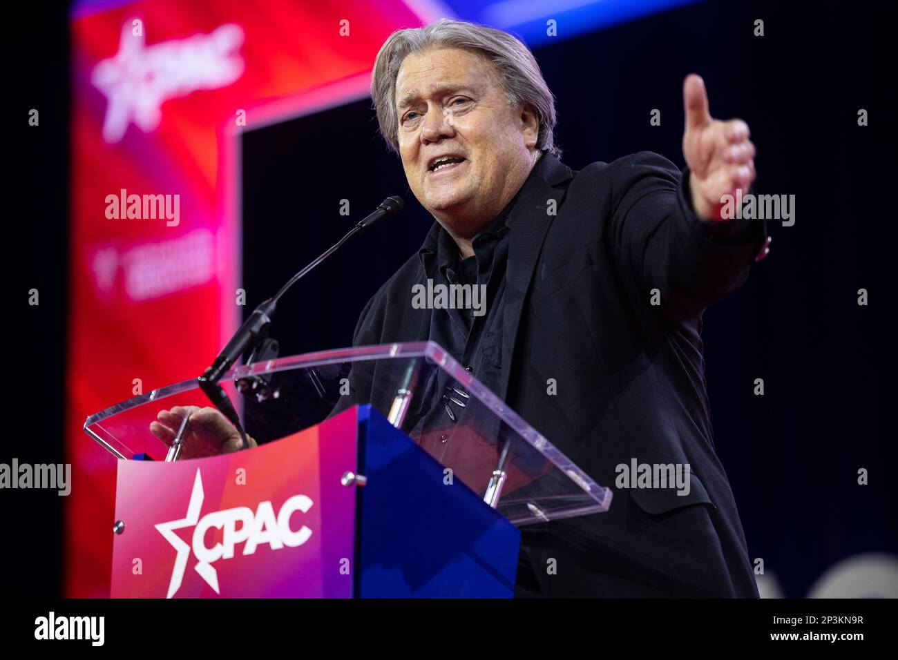 Former Trump advisor Steve Bannon speaks during the Conservative ...