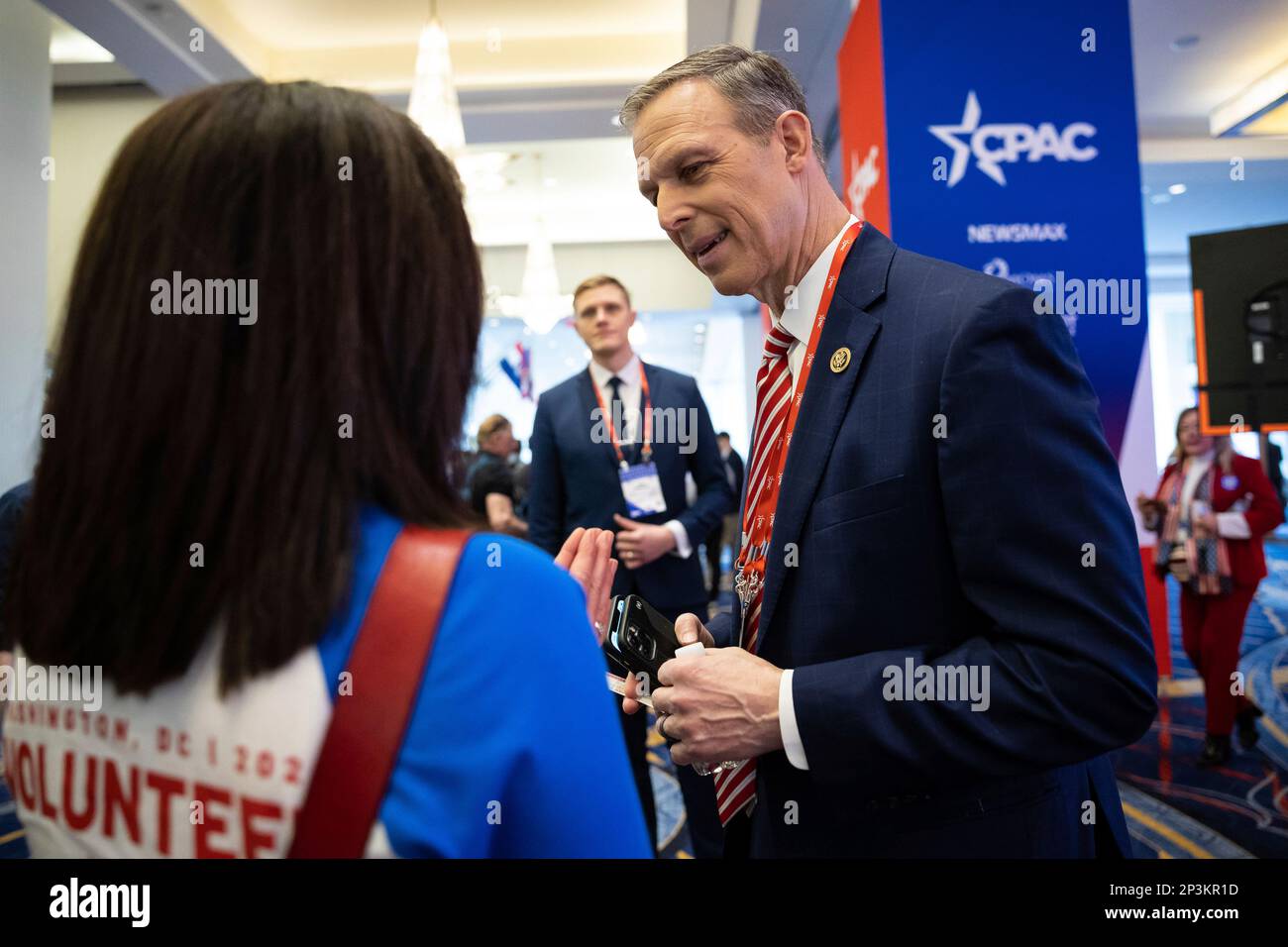 Rep. Scott Perry (R-Pa.) speaks with a reporter at the Conservative ...