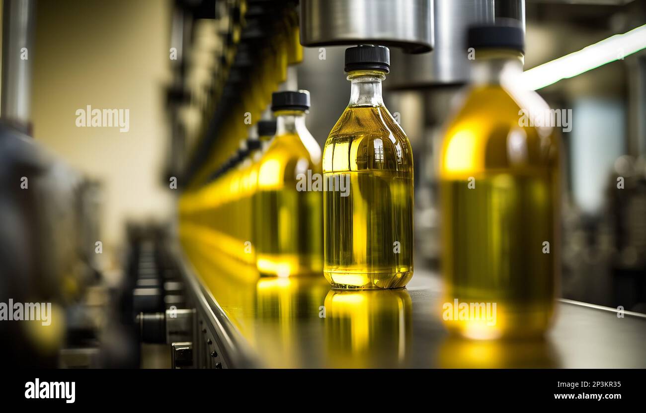 Automated sunflower oil filling hi-res stock photography and images - Alamy