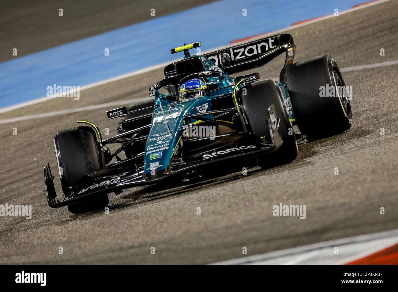 BAHRAIN - Fernando Alonso (Aston Martin) in action during the Bahrain ...