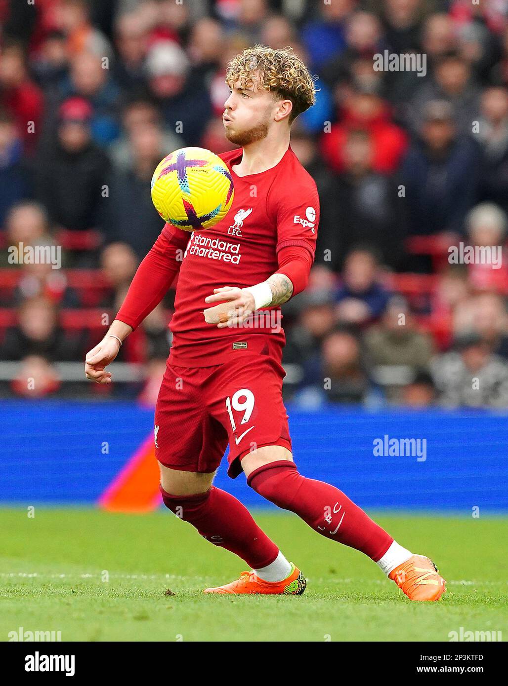 Liverpool's Harvey Elliott in action during the Premier League match at ...