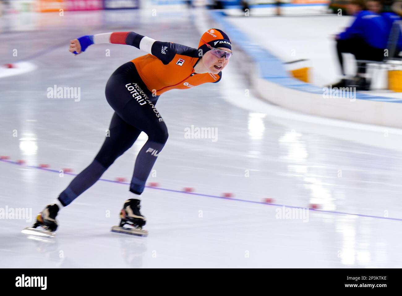 HEERENVEEN,NETHERLANDS - MARCH 5: Sanne In 't Hof of Netherlands competing on the 5000m Women ...