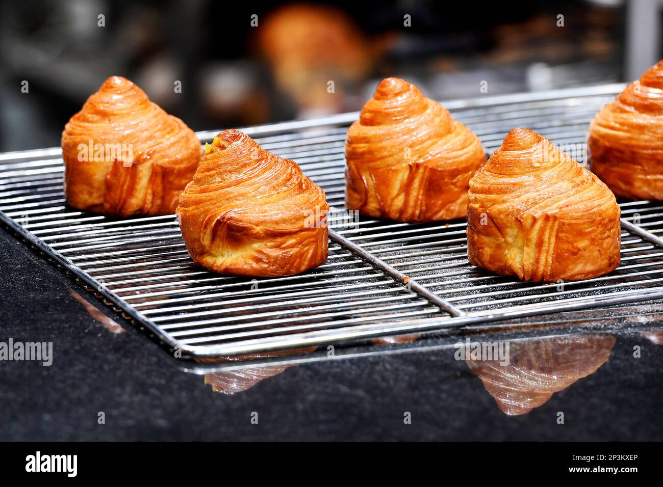Viennoiseries in a bakery - France Stock Photo - Alamy