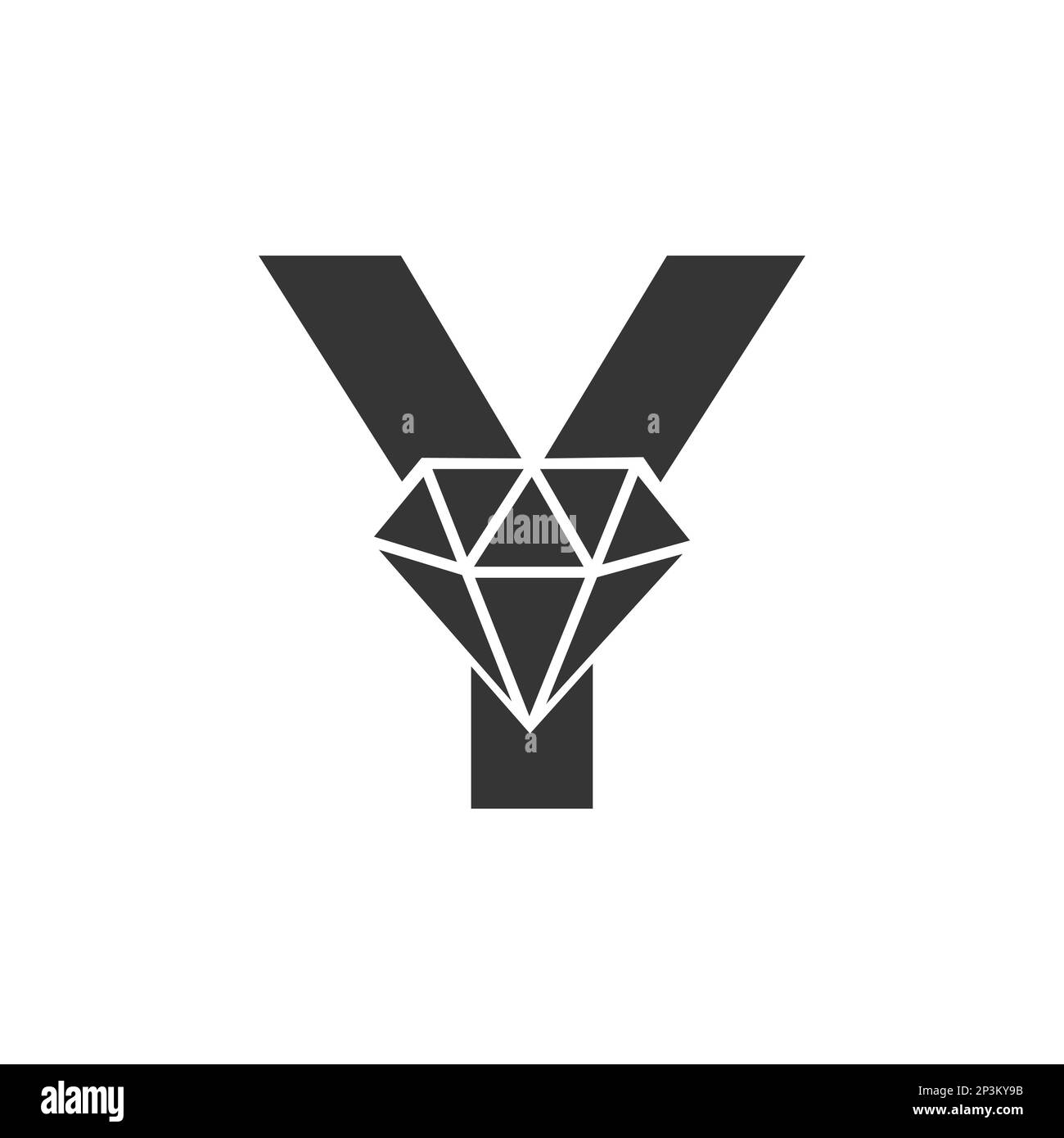 Letter Y Diamond Logo Design. Jewelry Logo With Diamond Icon Vector ...