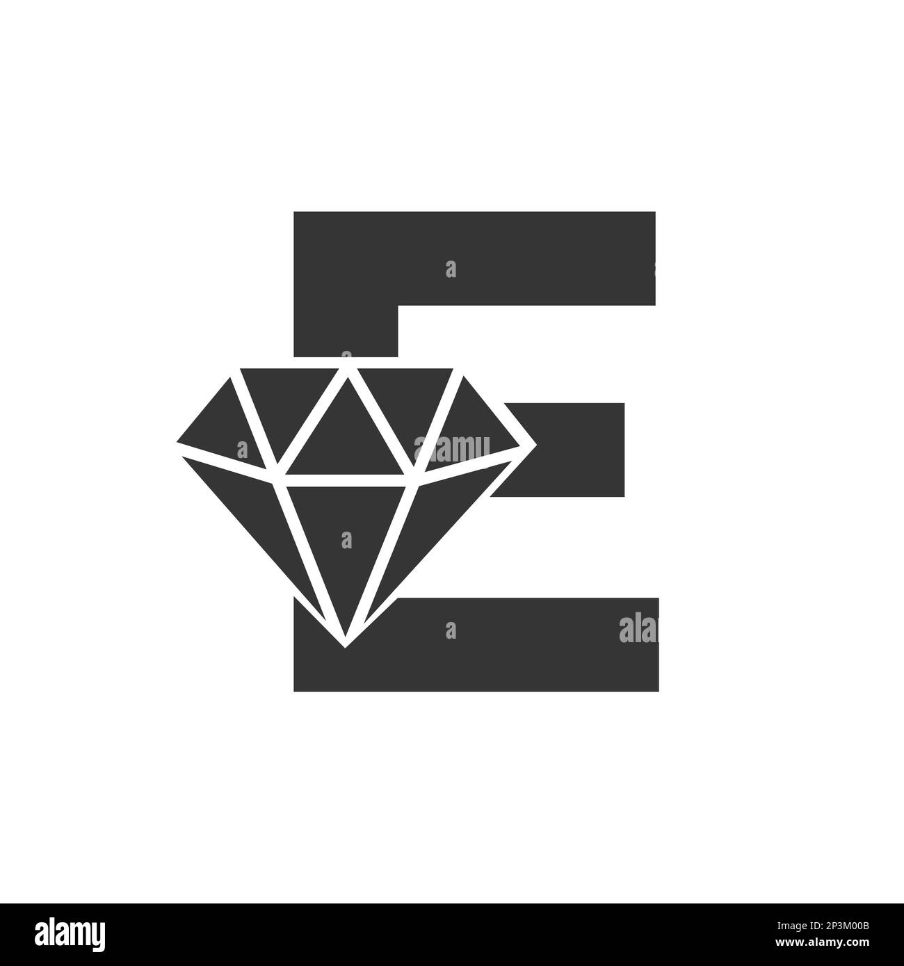 Letter E Diamond Logo Design. Jewelry Logo With Diamond Icon Vector ...
