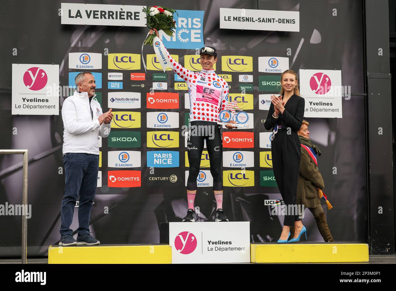 US? Neilson Powless of EF Education-EasyPost celebrates on the podium ...