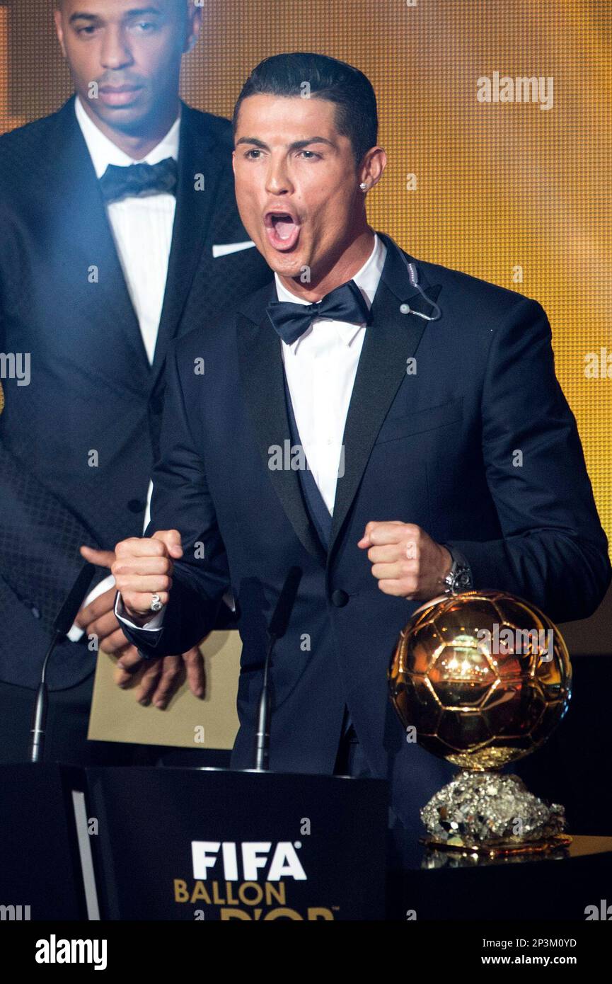 Cristiano Ronaldo of Portugal celebrates after winning the FIFA Men's ...