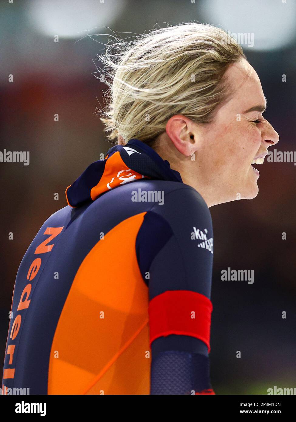 HERENVEEN - Irene Schouten (NED) during the 5000 meters for women at the ISU World Speed Skating ...