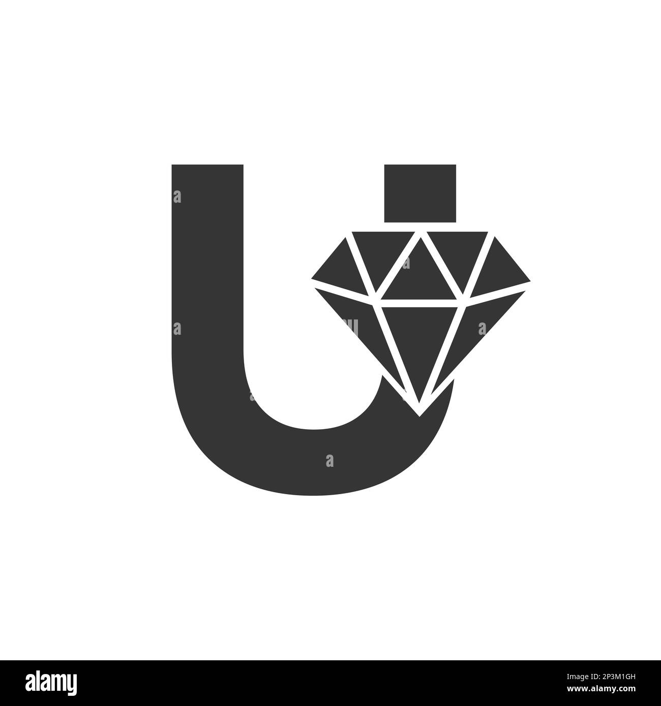 Letter U Diamond Logo Design. Jewelry Logo With Diamond Icon Vector ...