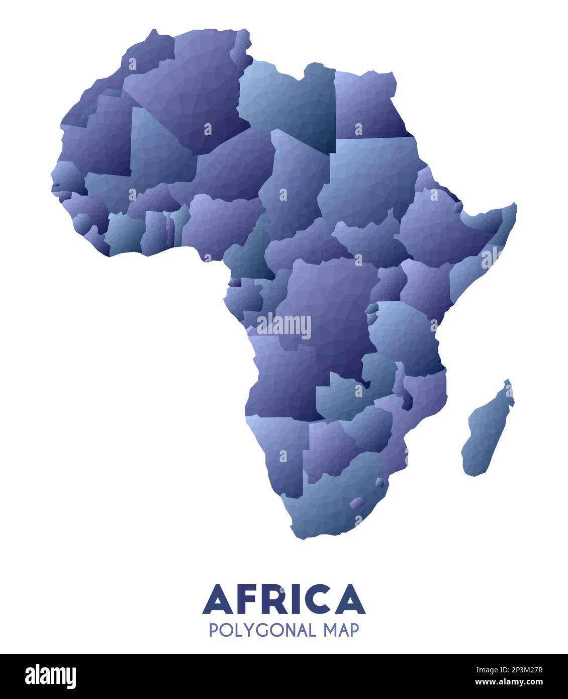 Africa Map. Actual low poly style continent map. Bold vector ...