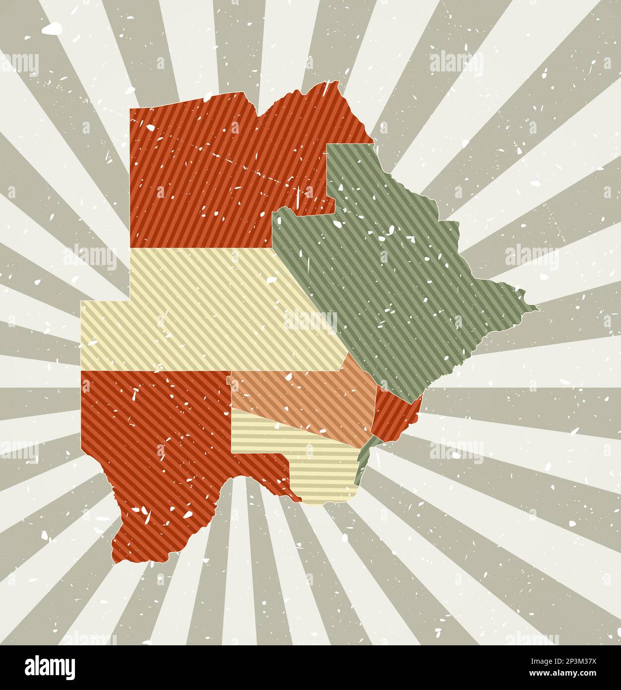 Botswana vintage map. Grunge poster with map of the country in retro ...