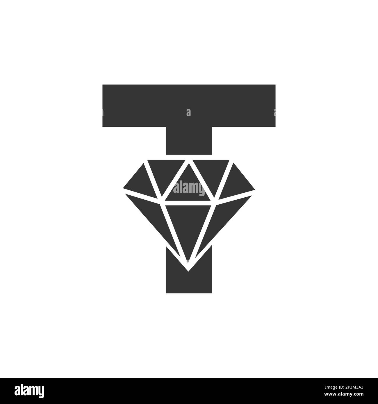 Letter T Diamond Logo Design. Jewelry Logo With Diamond Icon Vector ...