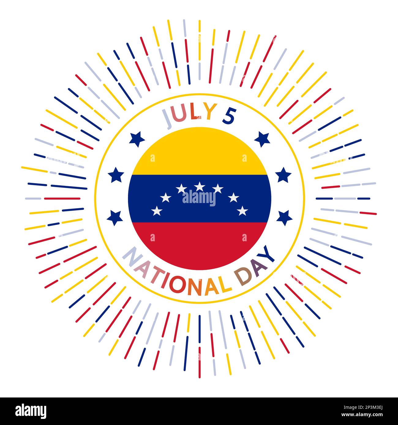 Venezuela national day badge. Declaration of independence from Spain in ...