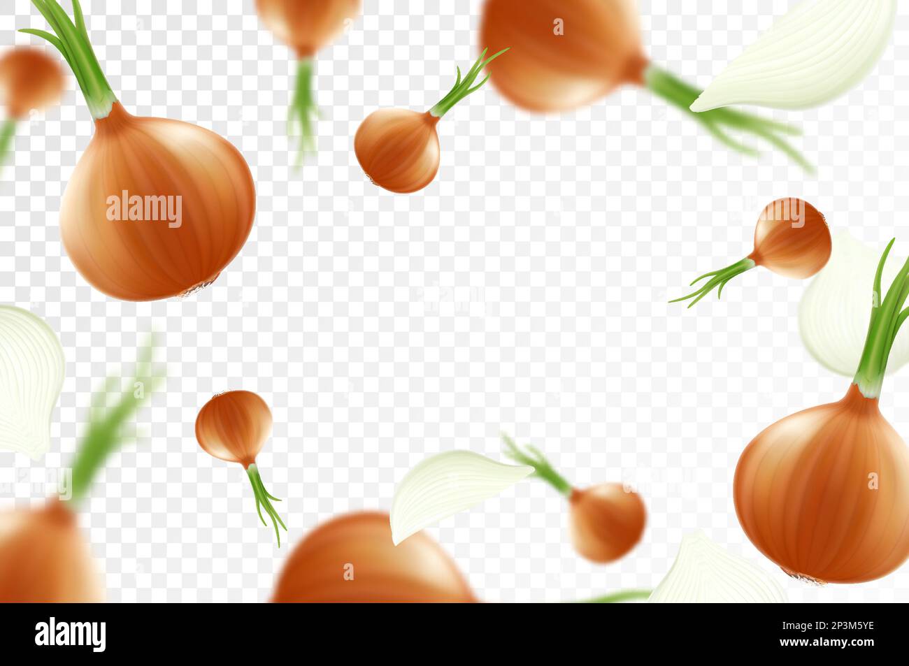 Onion background. Falling fresh ripe onions, isolated on transparent ...